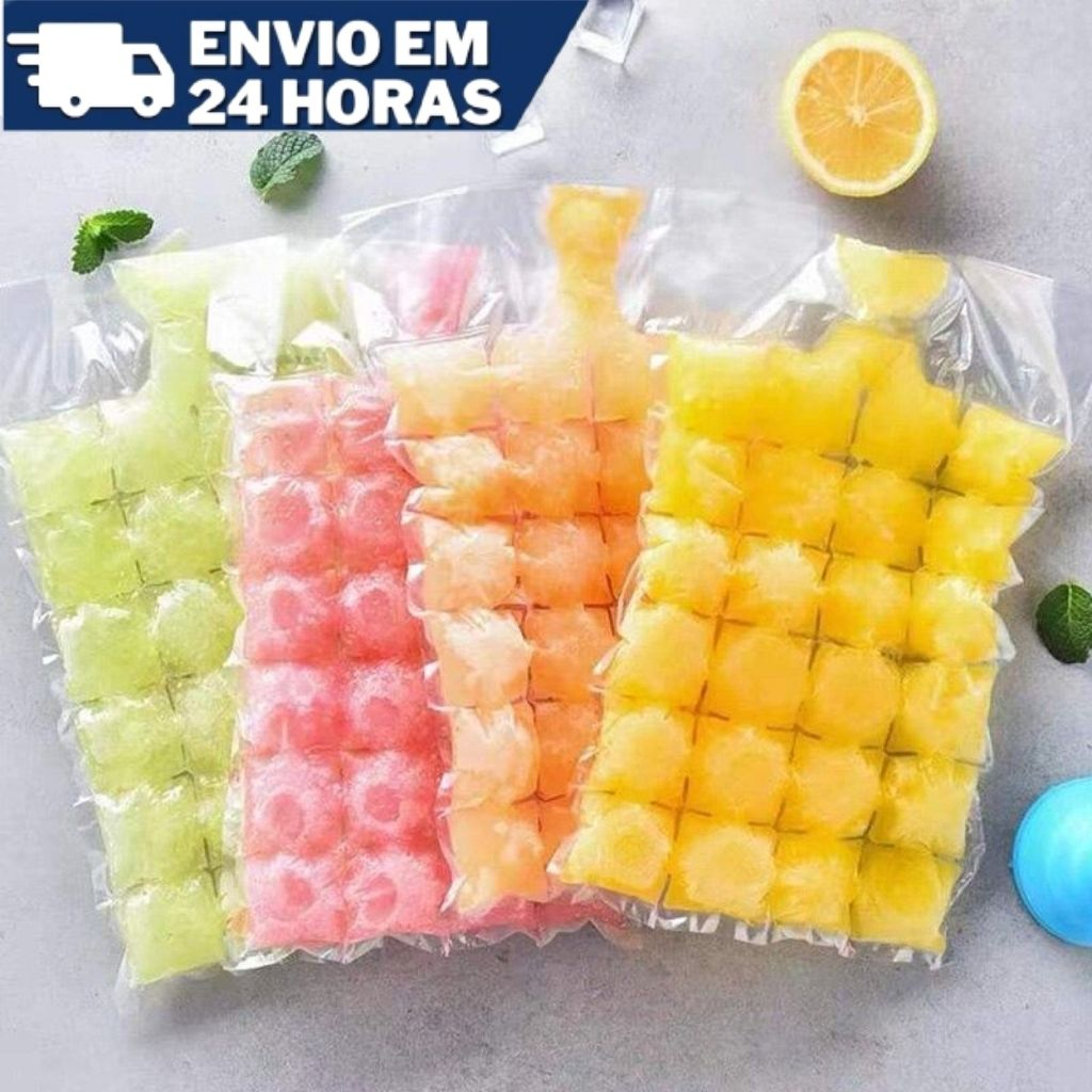 Kit Com 50 Sacos Plástico Descartável E 1 Funil Para Fazer Gelo Em ...