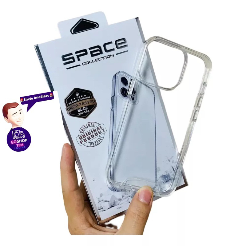 Capa para iPhone Case Transparente Anti-impacto Space Original | Shopee Brasil