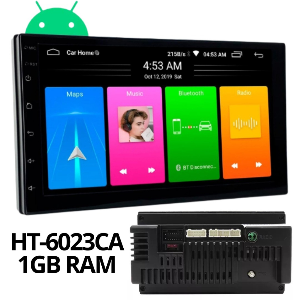Central Multimidia 7pol 2din 1gb Ram Android 12 Carplay 32g Car Play Android Auto Ht-6023CA ...