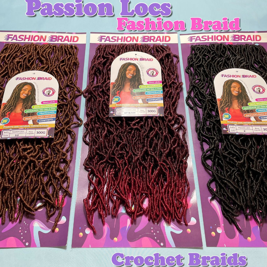 PASSION LOCS 60cm FASHION BRAID Cabelo Cacheado CROCHET BRAIDS Orgânico ...