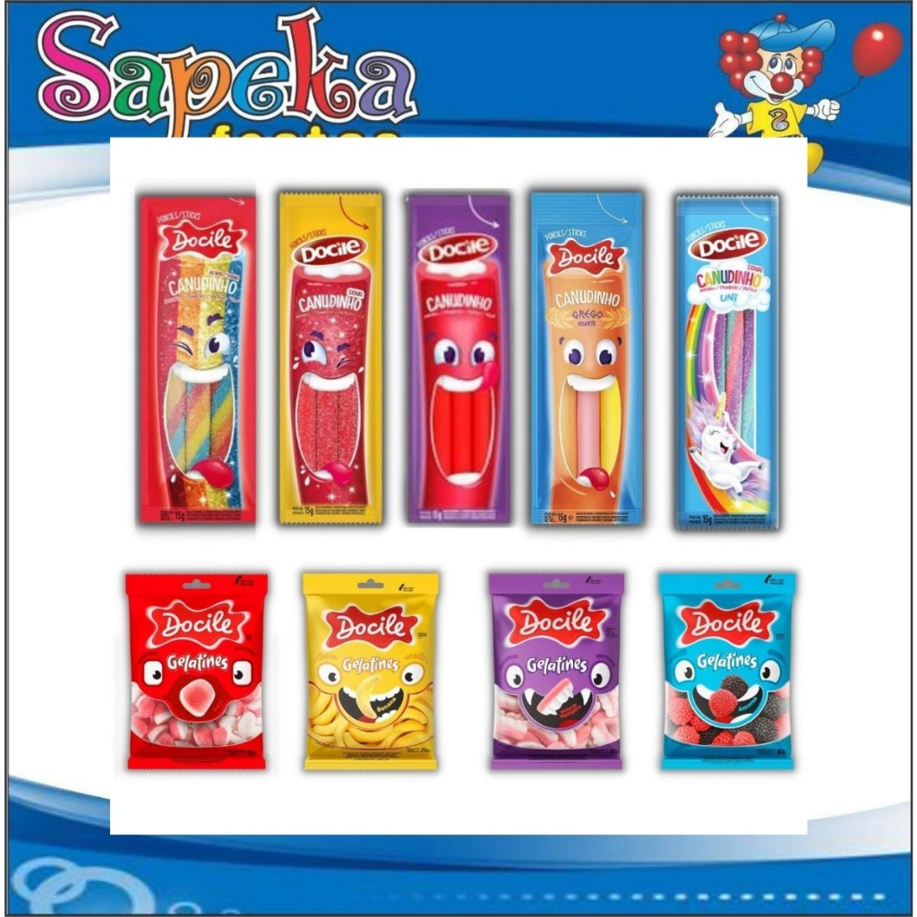 Bala de goma docile variedades display c/ 12 unidades | Shopee Brasil