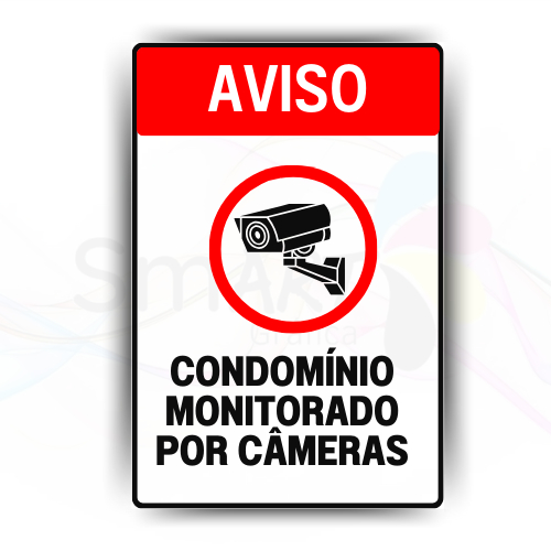 Placa Decorativa de Aviso Condomínio Monitorado por Câmeras | Shopee Brasil