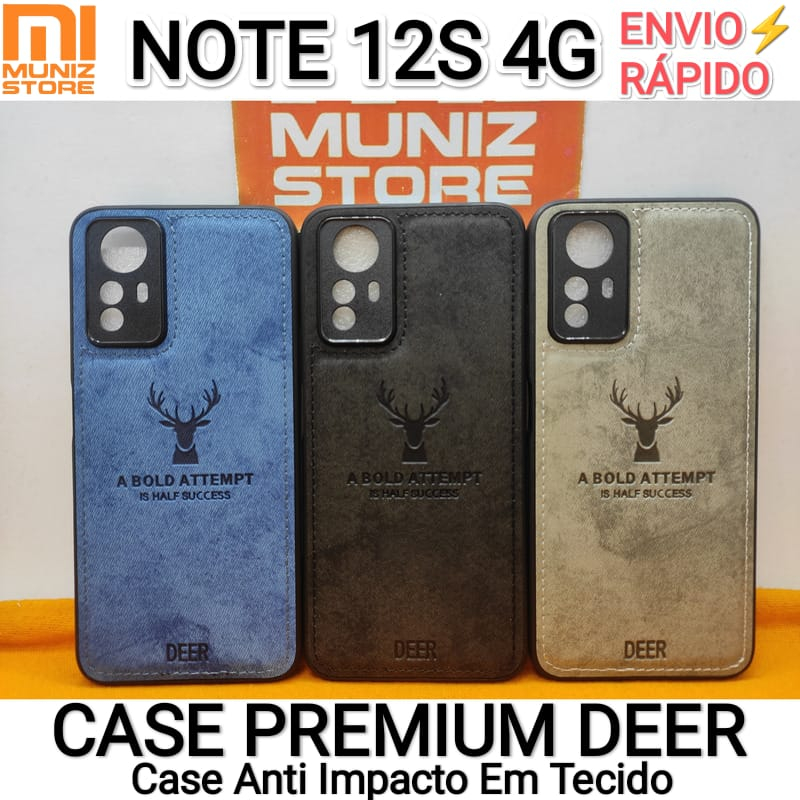 Capinha Protetor Xiaomi Redmi Note 12S 4G Case Premium Deer Com Acabamento em Tecido Capa Anti ...