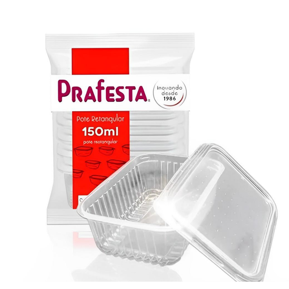 Kit 20 Unid. Pote Plastico Retangular Descartável 150ml PRAFESTA Micro-ondas / Freezer | Shopee ...