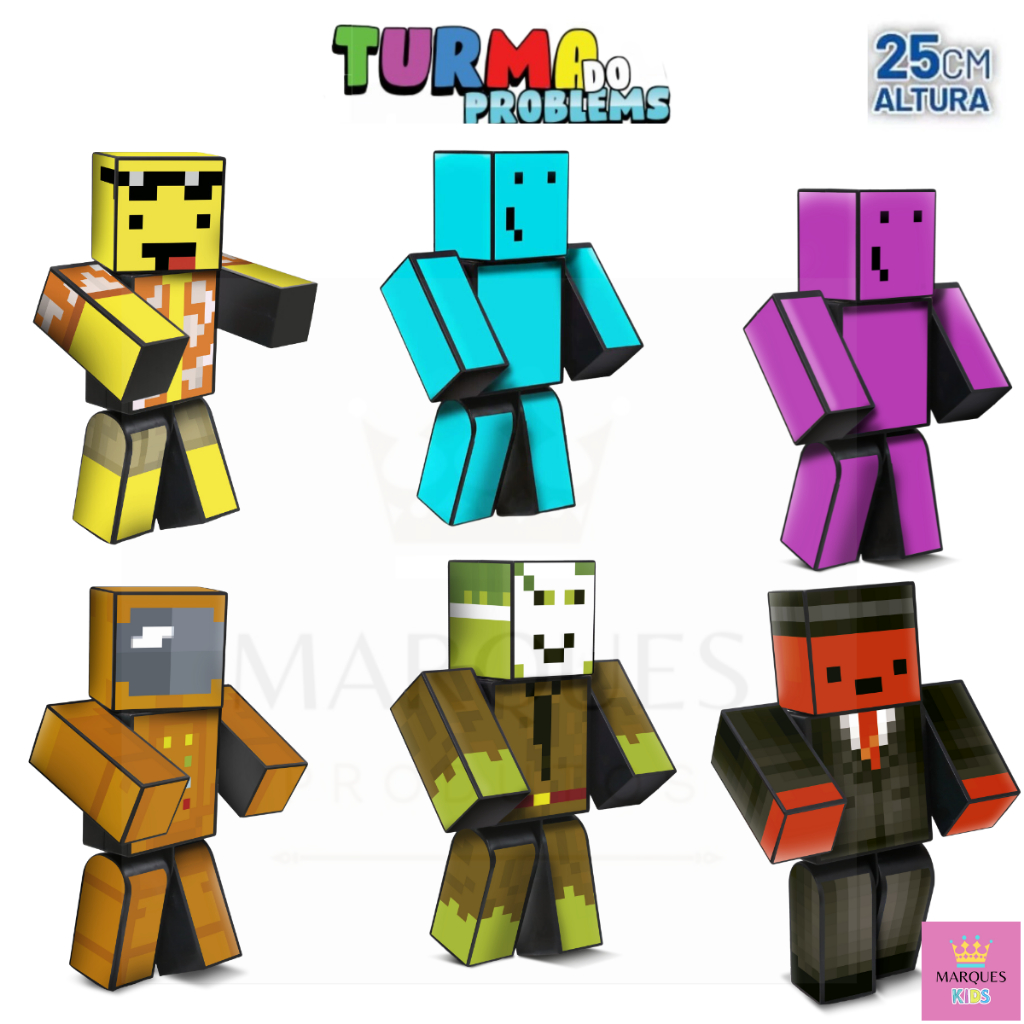 Kit Turma do Problems Completo 25 cm Problems + Zoom + Kadu + Mel ...