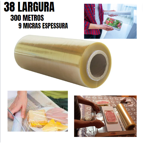 Rolo Bobina Plástico Filme PVC Resistente 38cm X 300 Metros | Shopee Brasil