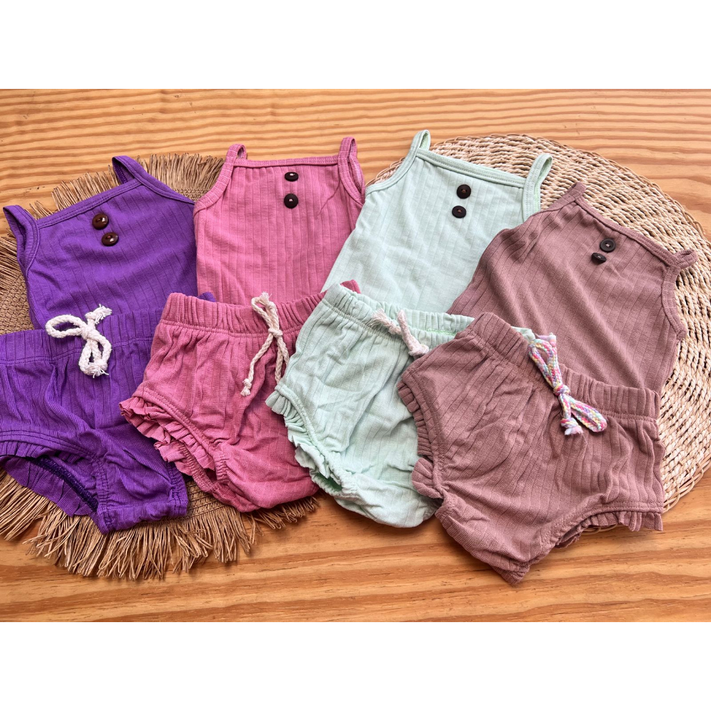 Kit 2 Conjunto fru fru menina bebê verão | Shopee Brasil
