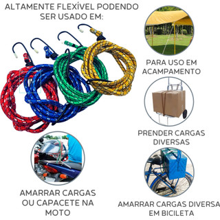 Corda Elástica Para Pagageiro Kit 4, 12 ou 20 Cordas de 1,50mt x 8mm P ...