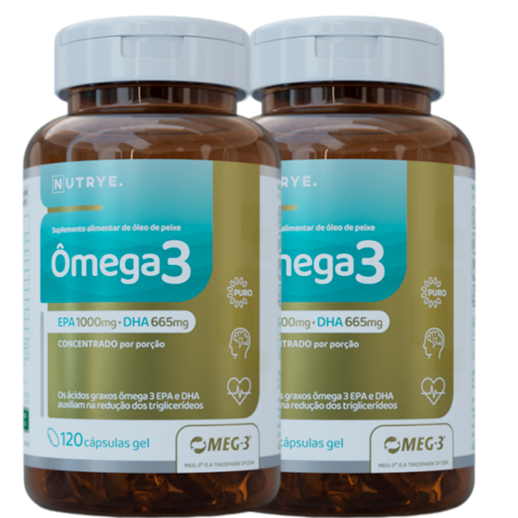 Combo 2x Ômega 3 1000mg EPA 1000mg DHA 665mg MEG-3 - 240 capsulas ...