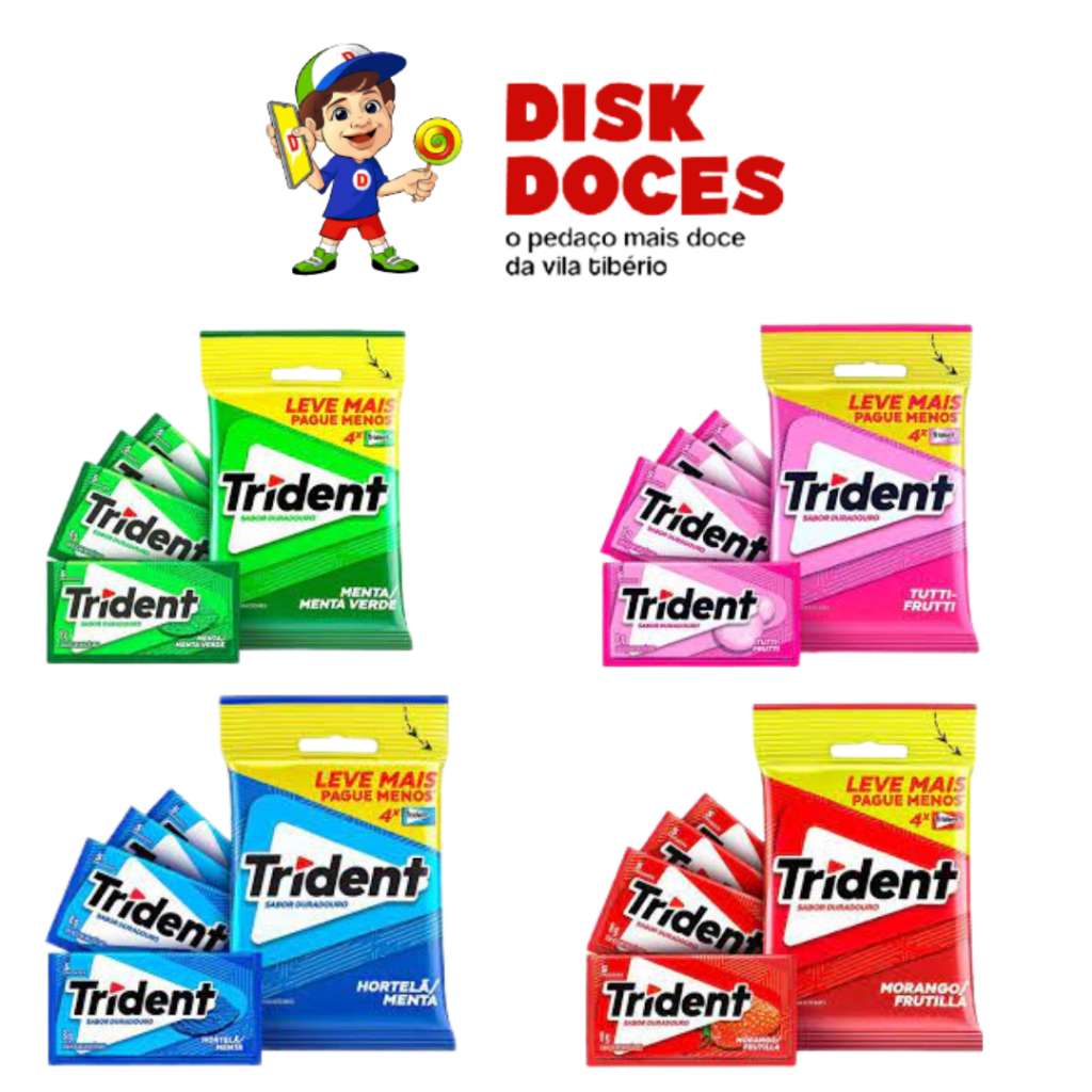CHICLE BAG TRIDENT 32G 4un | Shopee Brasil