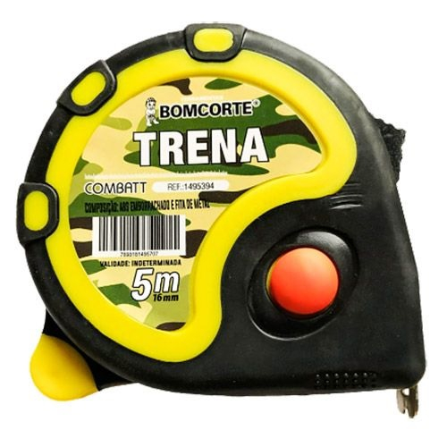 Trena Emborrachada 5 METROS BOM CORTE COM 3 TRAVAS - 5 Metros 5m X 16mm | Shopee Brasil
