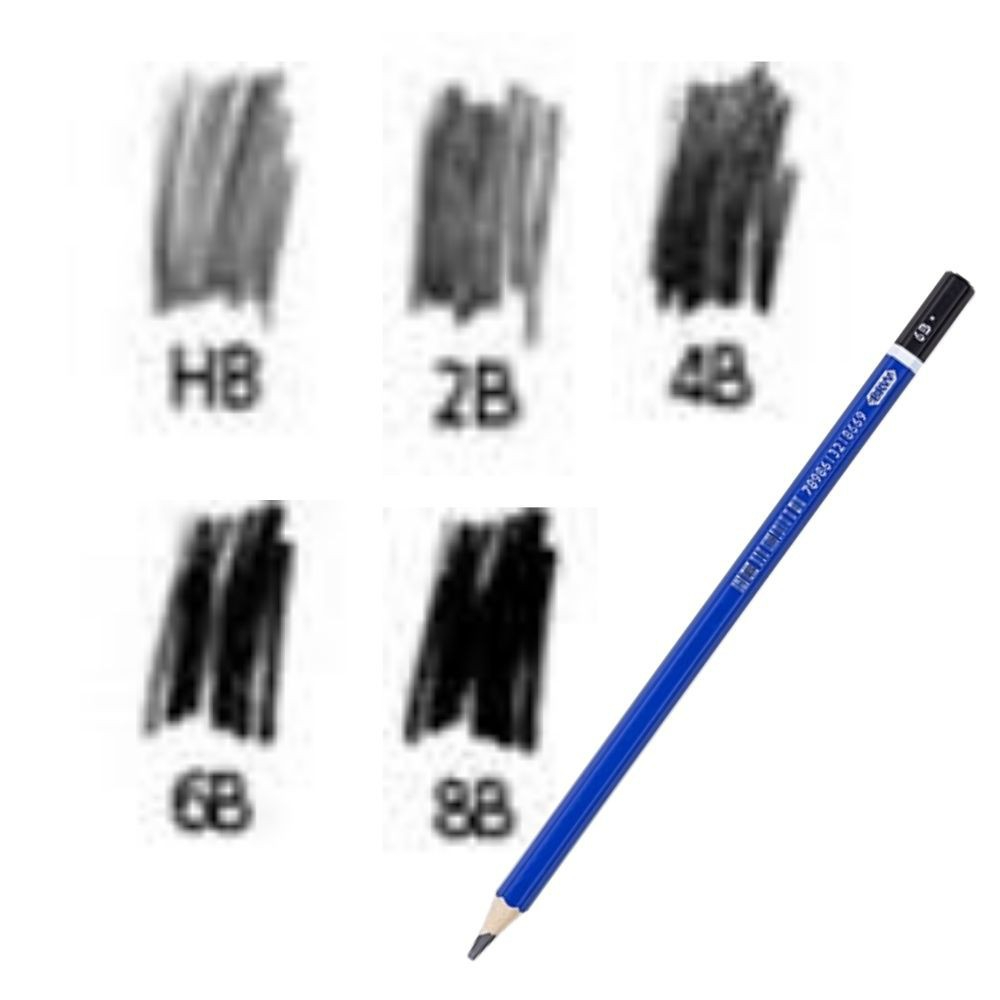 Kit 5 Lápis Técnicos Hb 2b 4b 6b 8b Profissional Artístico | Shopee Brasil