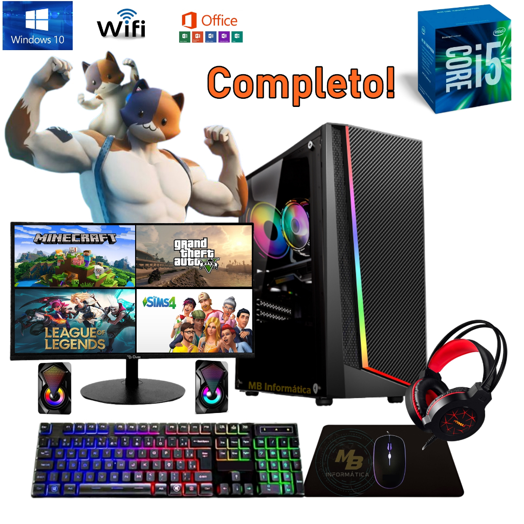Cpu Gamer Completo GTA 5 Core i5 + 16GB RAM +P.video 4GB + Monitor 21,5 ...