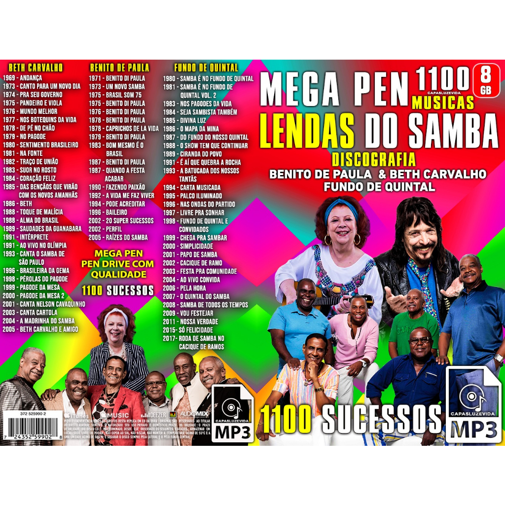 Pen Drive Mega Pen - Lendas do Samba | Shopee Brasil