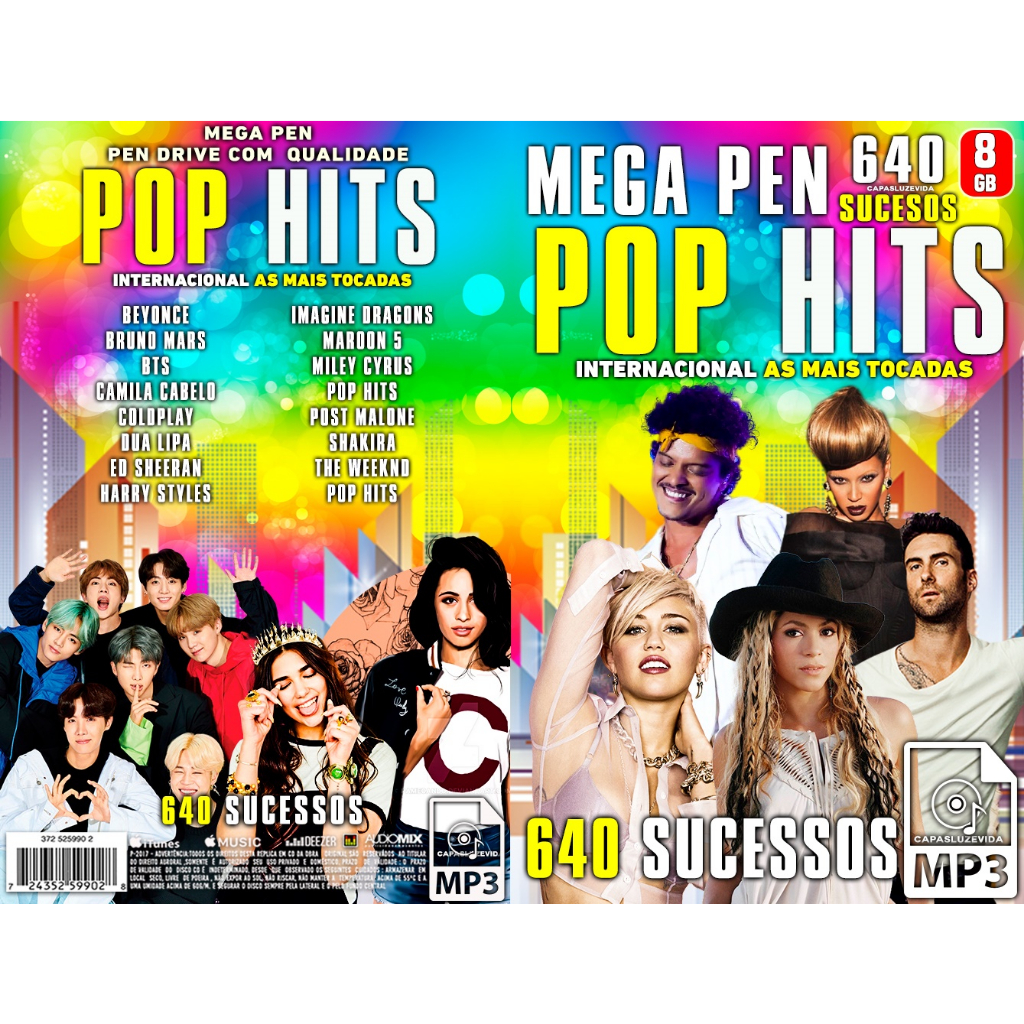 Pen Drive Mega Pen - Pop Hits Internacional As Mais Tocadas | Shopee Brasil