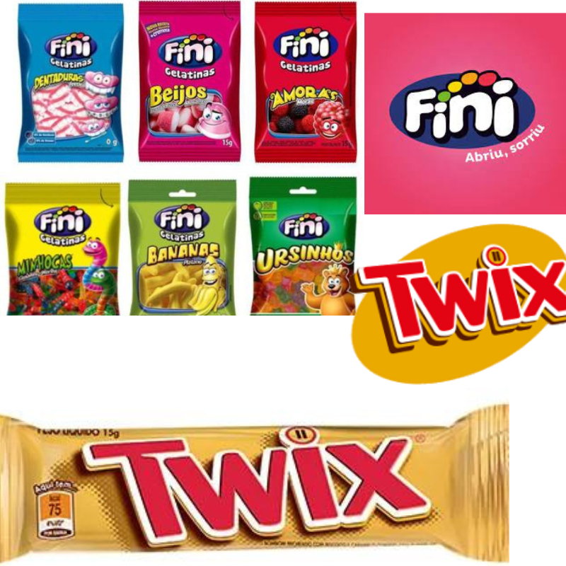 Kit Bala fini/ Kit Twix / Fini Twix/ Fini tubes /Dentadura fini ...
