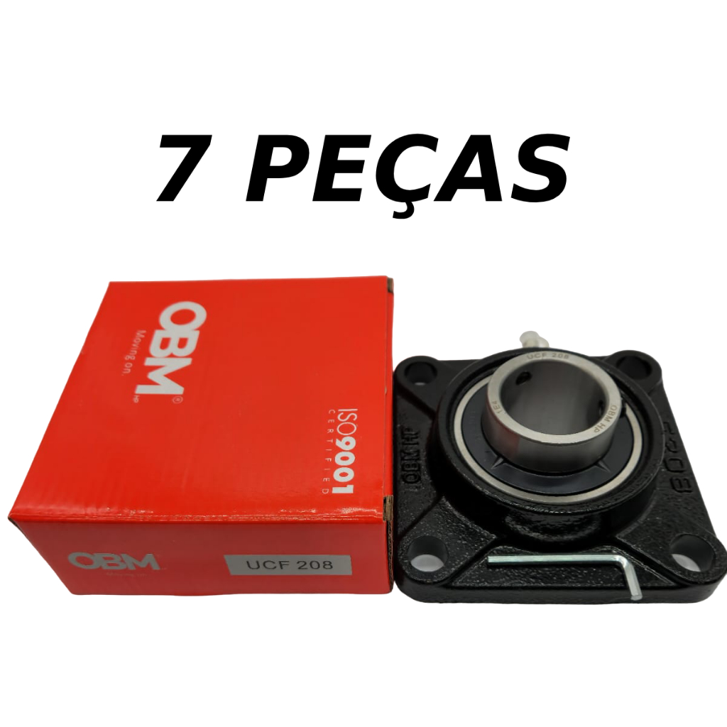 Kit 7un - Ucf 208 Mancal Quadrado C/ Rolamento 40mm | Shopee Brasil