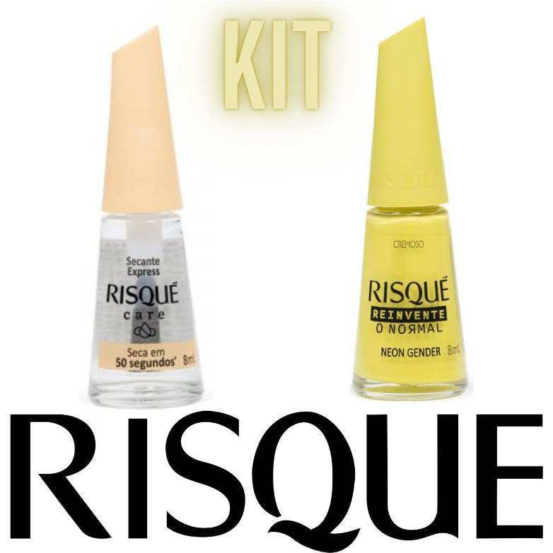 Kit com 2 Risqué Reinvente o normal Neon Gender + base secante Express ...
