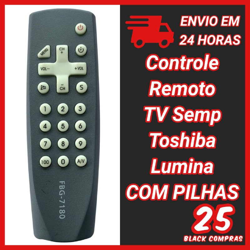 7180 CONTROLE REMOTO TV SEMP TOSHIBA LUMINA (COM PILHAS) - Escorrega o ...