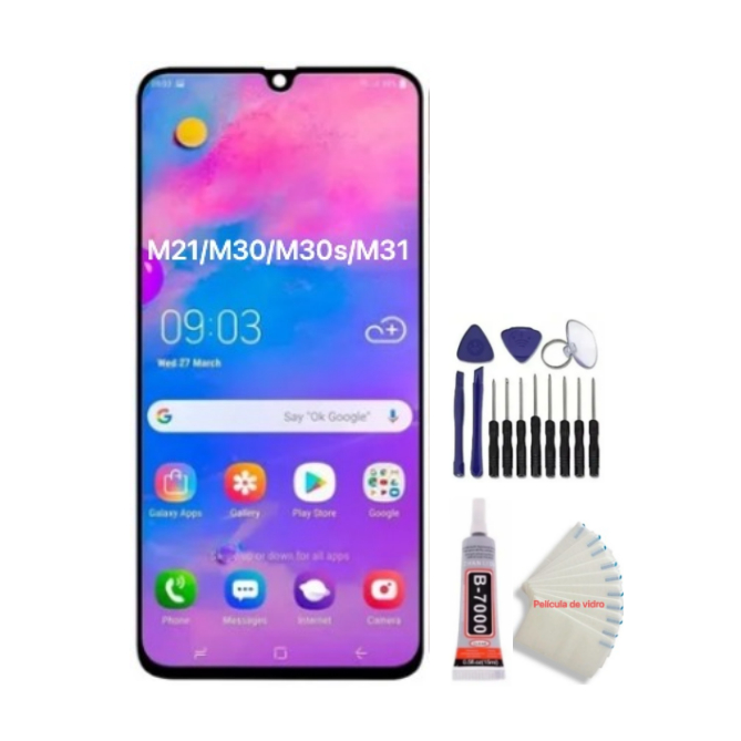 Tela Frontal Touch Display Lcd M30/ M31/ M21S /M21/M30S Sem Aro e Com Aro Incell Oled + Pelicula ...