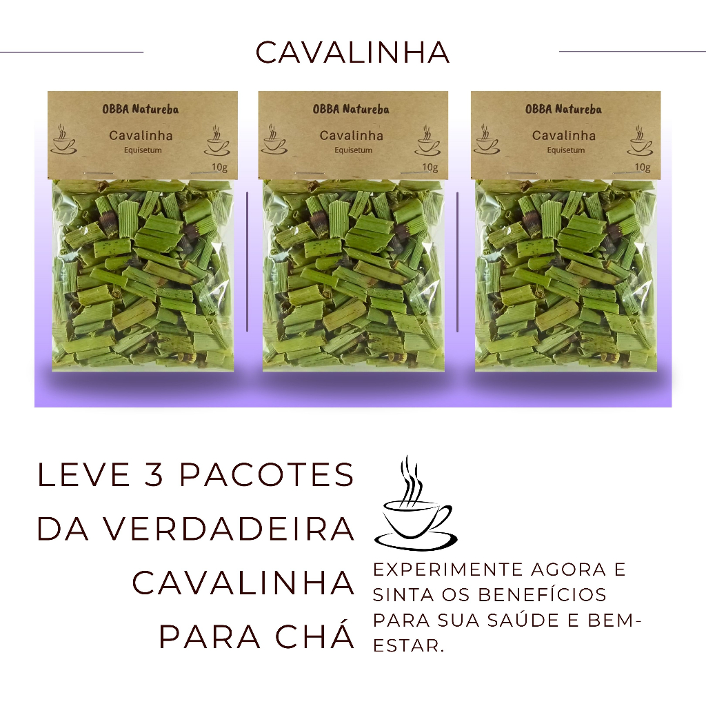 Kit com 3 Pacotes Chá de Cavalinha | Legítima Erva Cauda-de-cavalo ...
