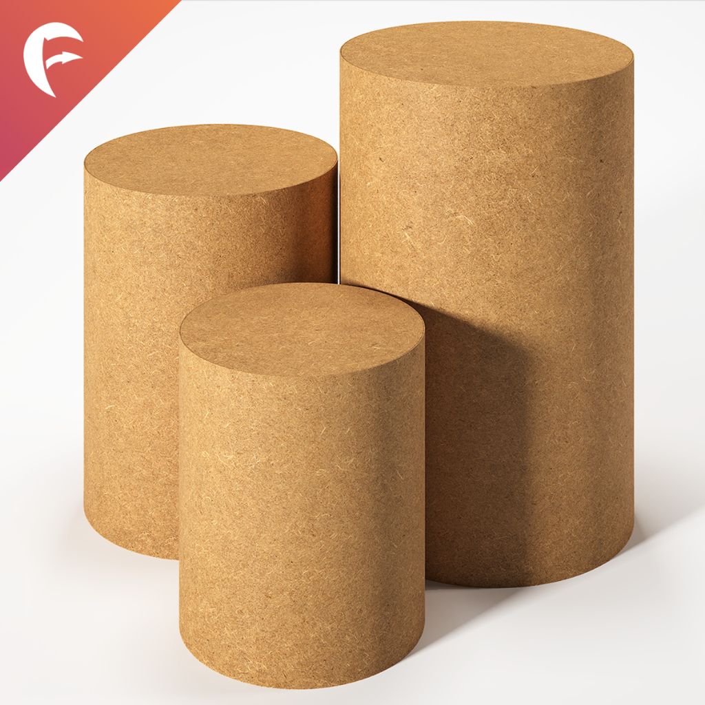 Trio De Cilindros Moderno Em Mdf Cru Promoção | Shopee Brasil
