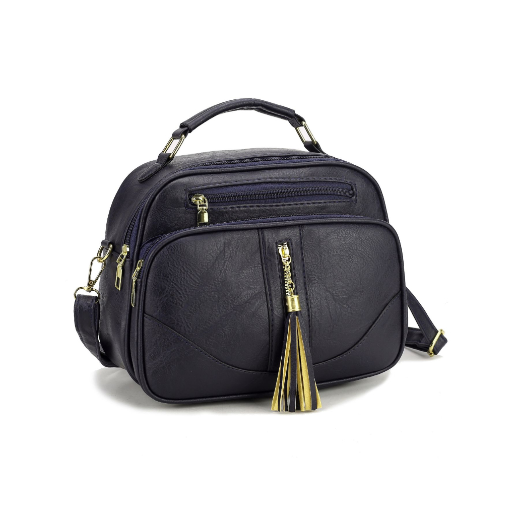 Bolsa Feminina Com Alça Lateral Transversal Faixa de Mão De Couro V2336 ...