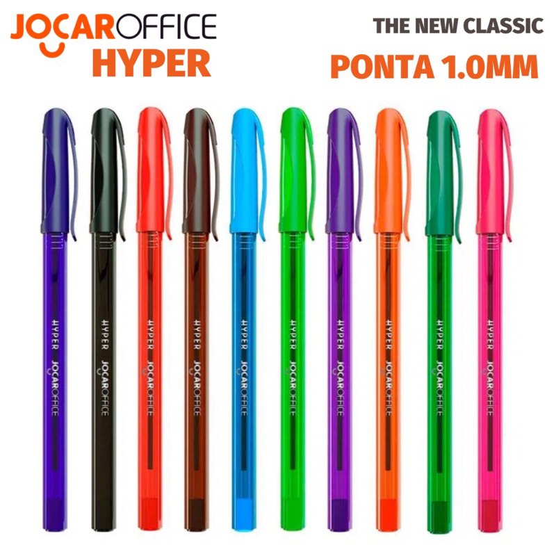 Kit C/10 Caneta Esf. Hyper 1.0 A Colorida Jocar Office | Shopee Brasil