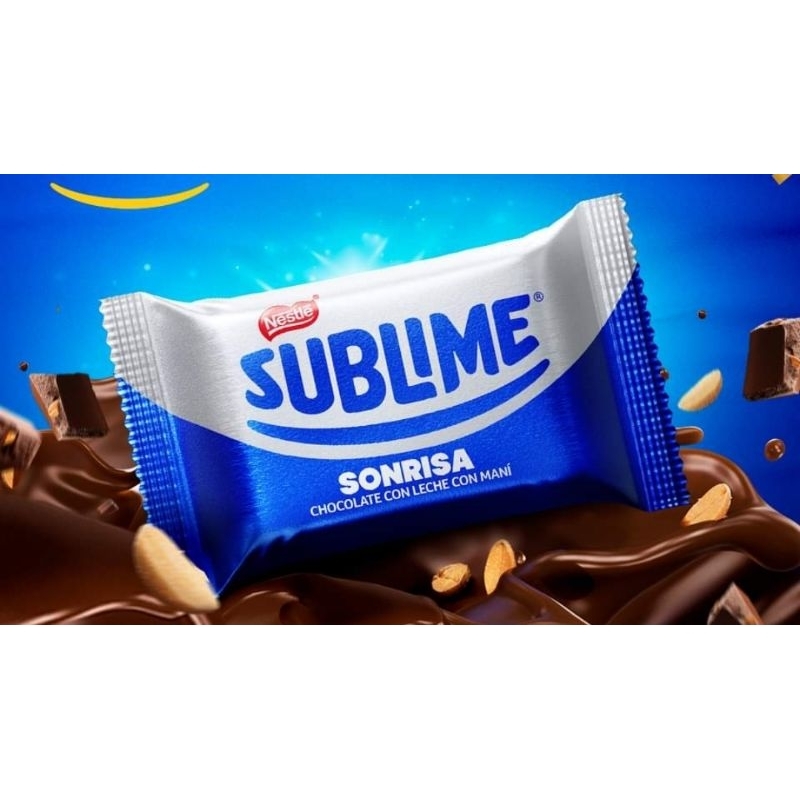 CHOCOLATE SUBLIME SONRISA NESTLÉ 38 G 5 UNIDADES PRODUTO PERÚ | Shopee ...