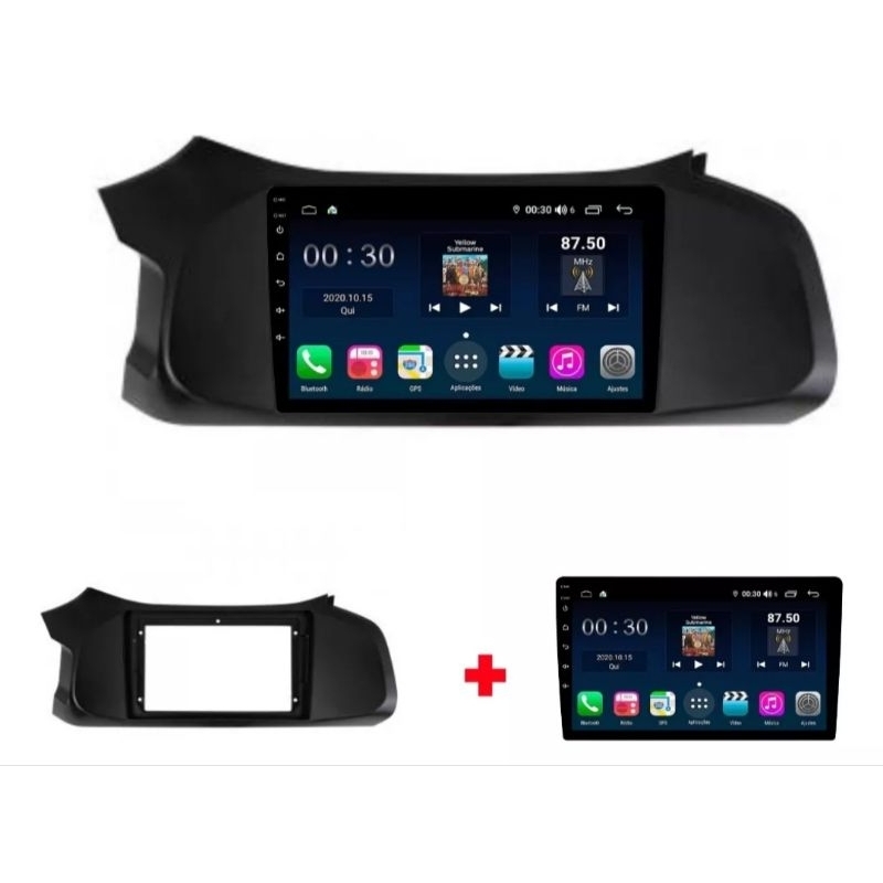 Central Multimídia Android 9 Polegadas Onix/Prisma 4+64GB+Câmera de Ré e Frontal | Shopee Brasil