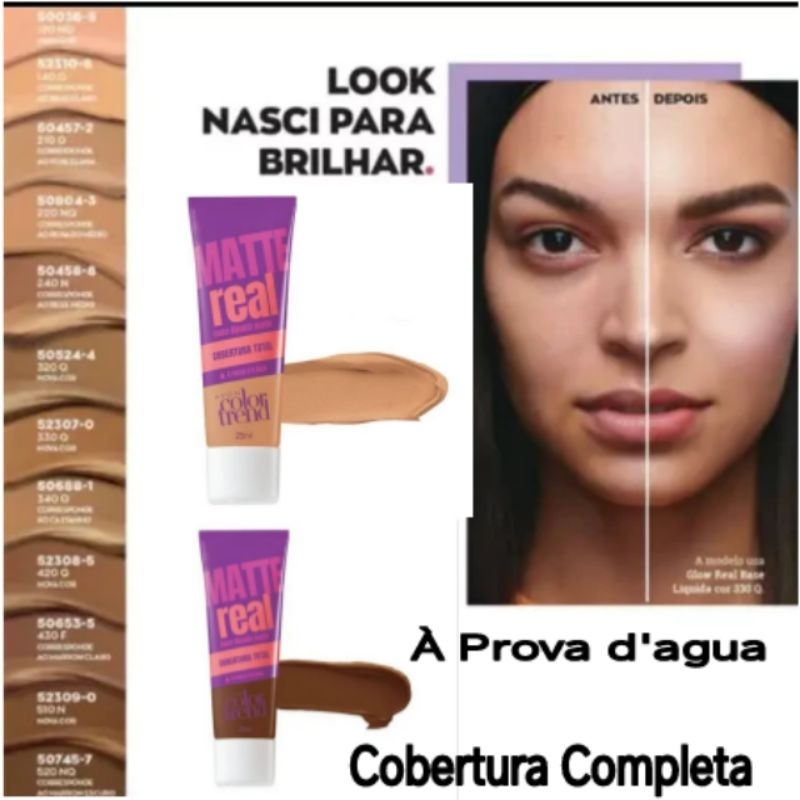 Base Liquida Glow Real Matte/Natural Real Avon | Shopee Brasil