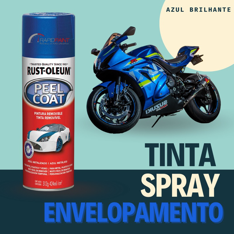 Tinta Spray Envelopamento Azul Metálico Rust Oleum | Shopee Brasil