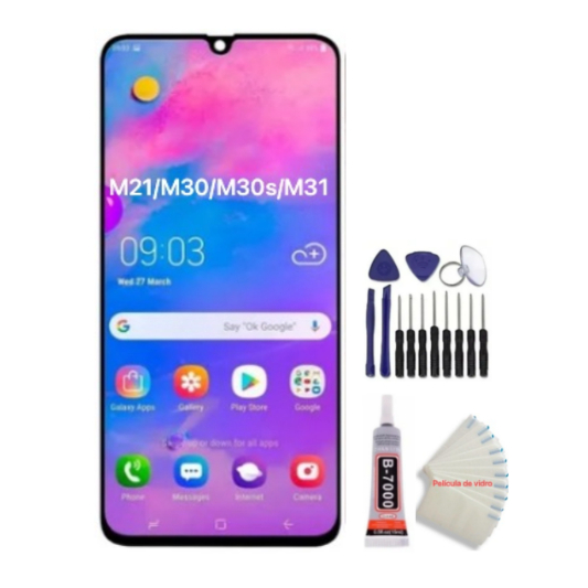Tela Frontal Touch Display Lcd M30/ M31/ M21S /M21/M30S Sem Aro e Com Aro Incell Oled + Pelicula ...
