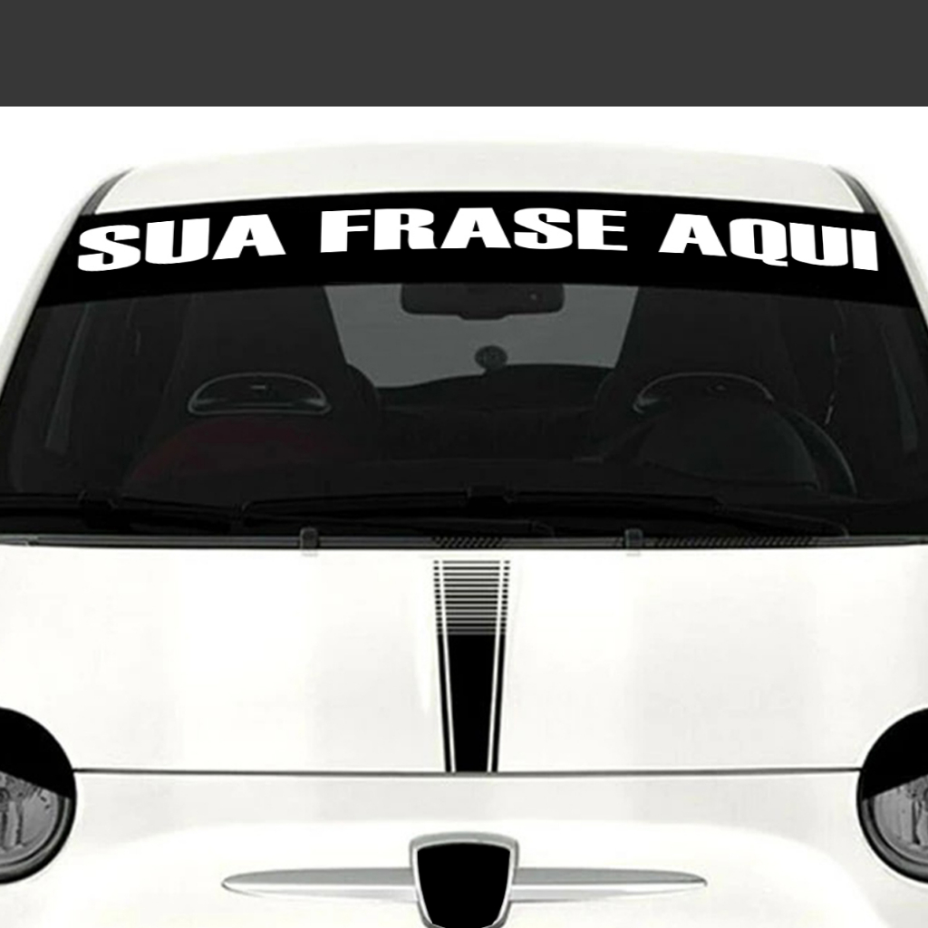 Adesivo Personalizado Parabrisa Frase Nome Redes Sociais Texto Grande Fonte Haettenschweiler ...
