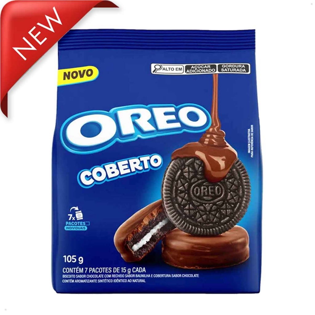 Biscoito recheado Oreo original coberto com chocolate 105g | Shopee Brasil