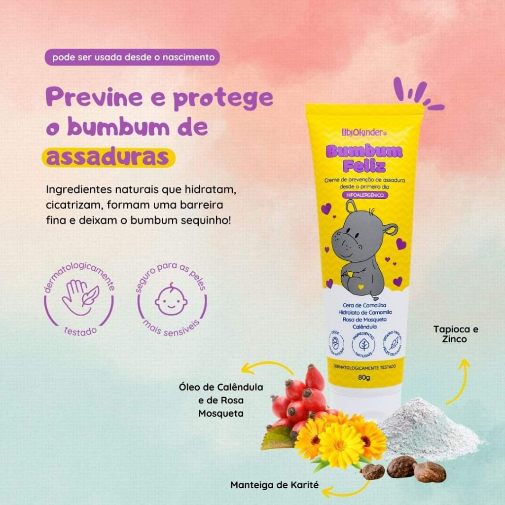 Creme Prevenção de Assaduras Biokinder - Bumbum Feliz Vegano Bebê ...