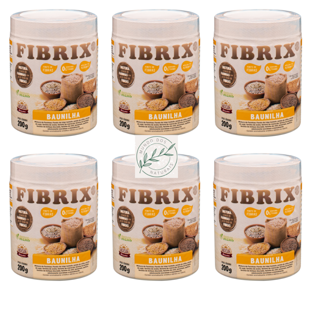 kit 6x Fibrix Regulador Intestinal com Sabor de Baunilha 200g O Segredo ...