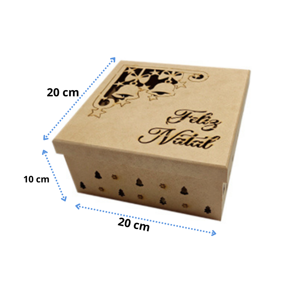 Caixa Em Mdf 20x20 P/presente Surpresa Modelo Natal | Shopee Brasil