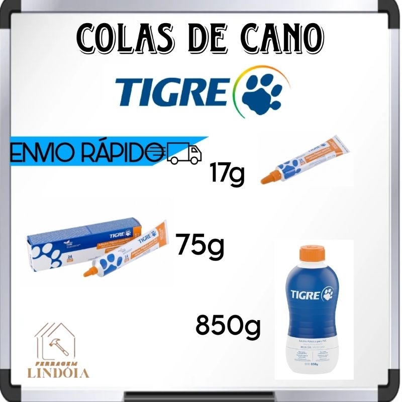 Adesivo Pvc Cola de Cano Diversos Tamanhos Bisnaga/Tubo Tigre | Shopee ...