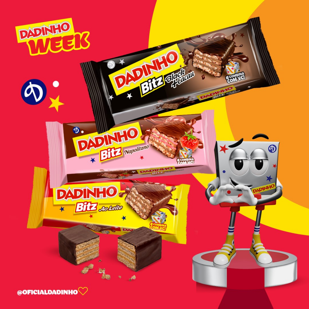 Dadinho Wafer Napolitano chocolate Meio Amargo Ao Leite 105 Gr ...