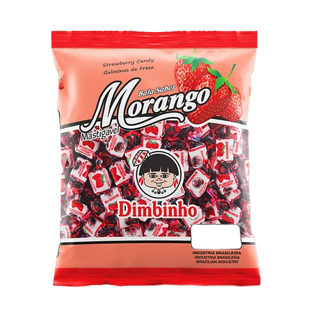 Bala Mastigavel Morango 80g | Shopee Brasil