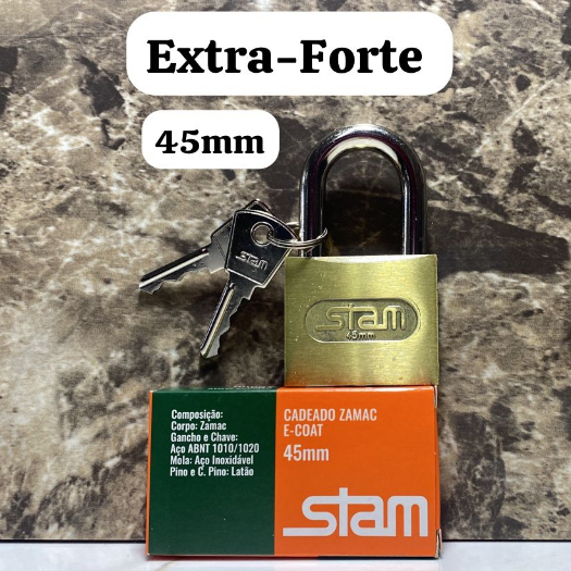 Cadeado Extra Forte PORTAO GRADE PORTA 45mm Stam | Shopee Brasil
