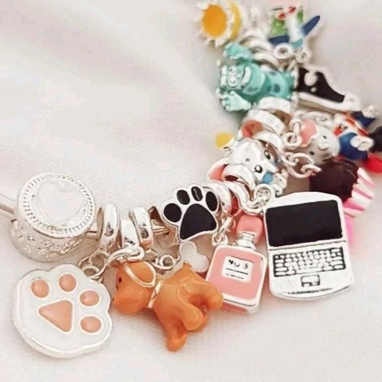 Berloque Kit 10 Charms Pandora Life Vivara Viagem Comida Personagens ...