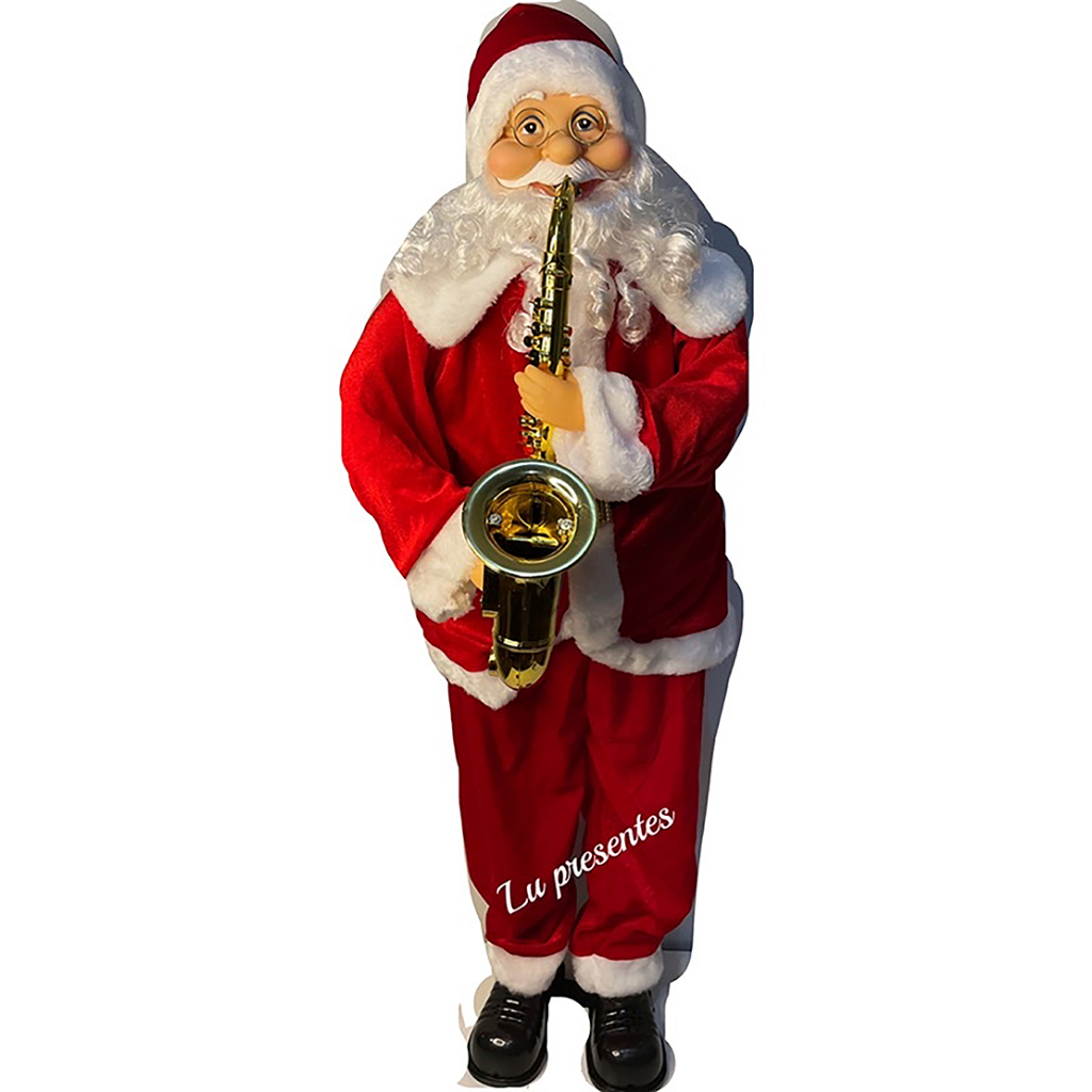 Papai Noel 90cm Musical Natal Saxofone Bivolt C/sensor | Shopee Brasil