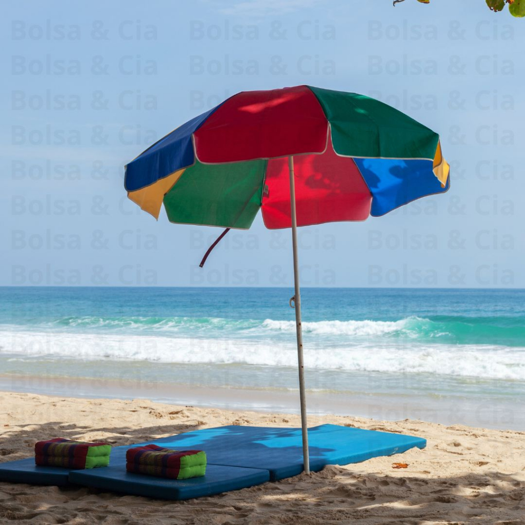 Guarda Sol Colorido de Praia Piscina Verão Sombrinha de Praia | Shopee ...