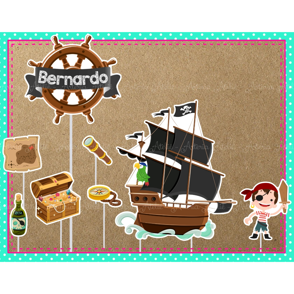 Kit Aplique Topo topper de Bolo Tag Festa decoração festa aniversário ...