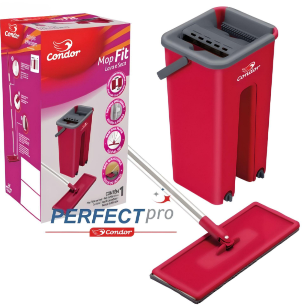 MOP Condor Fit Vermelho Para Limpeza Geral Refil De Microfibra | Shopee ...