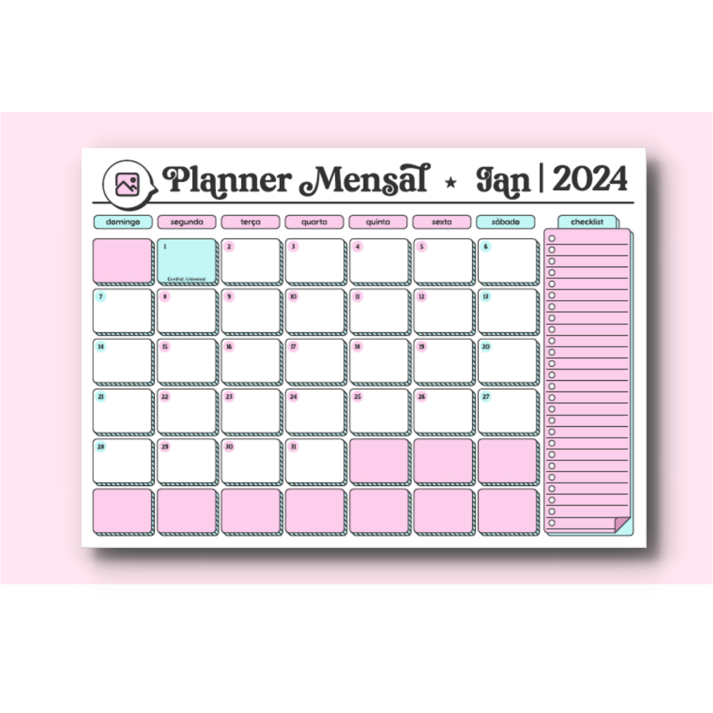 Planner de Mesa Mensal Datado 2024 | Tamanho A4 e destacável ! | Shopee ...