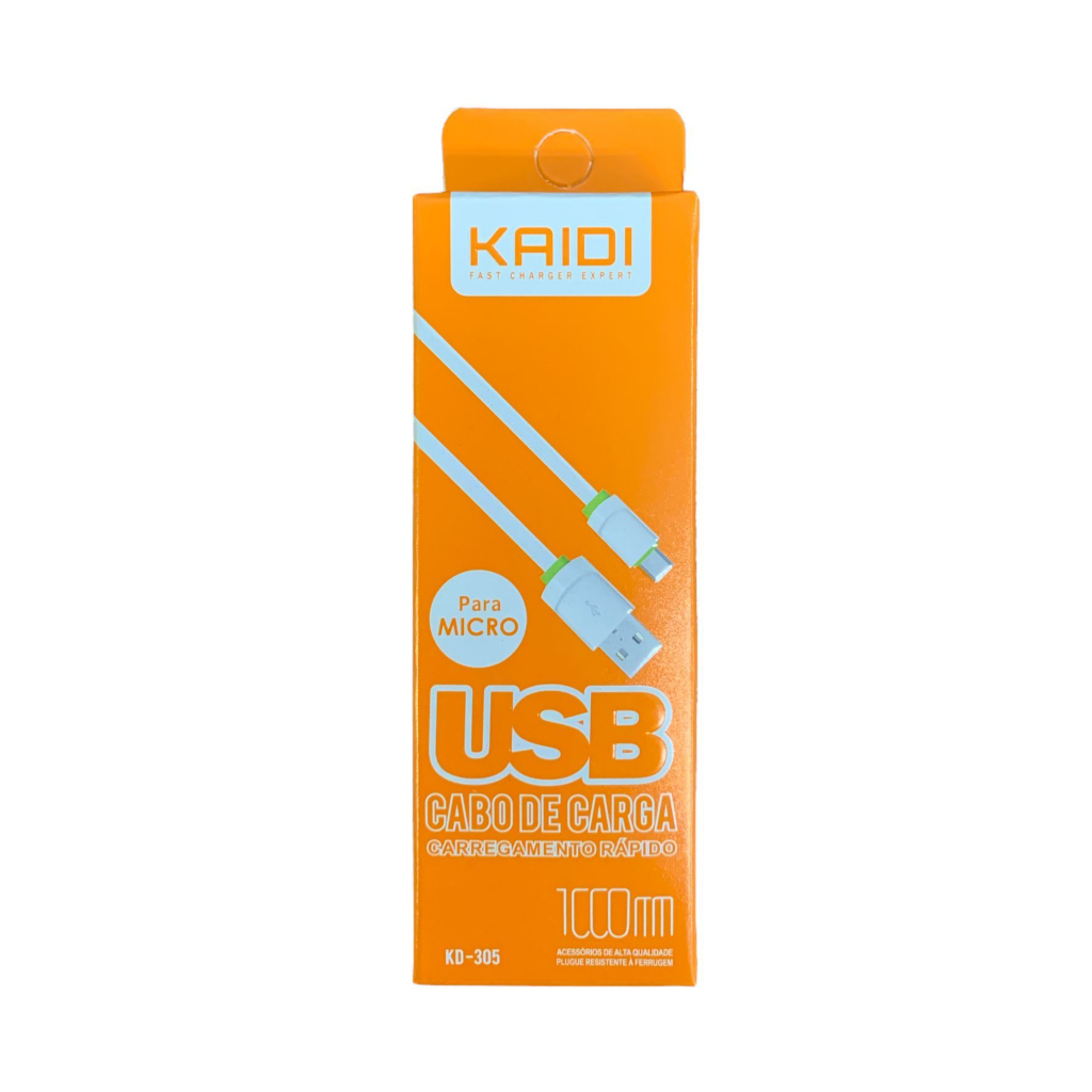 CABO CARREGADOR USB V8 MICRO KAIDI KD-305 | Shopee Brasil