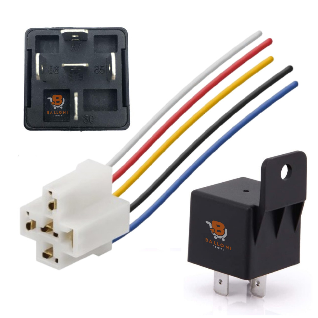 Rele Auxiliar Automotivo 5 Pinos Universal 12v 40a + Chicote | Shopee Brasil